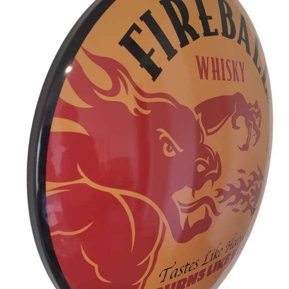 Fireball | Art | Fireball Whisky Yellow 5 Round Dome Sign Tastes Like ...